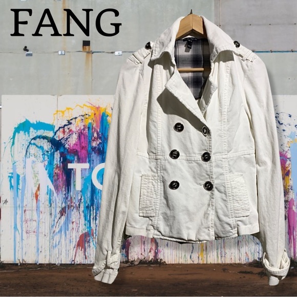 FANG | Jackets & Coats | Womens Corduroy Coatwhite Button Up Cuff ...